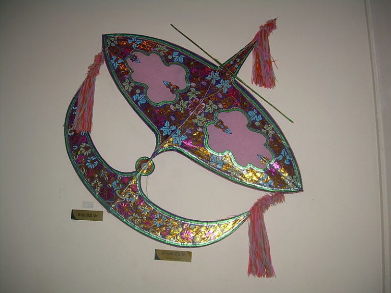 Wau bulan is an intricately designed Malaysian moon-kite
